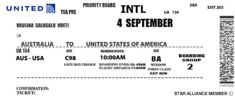 Editable Flight Ticket | PDF