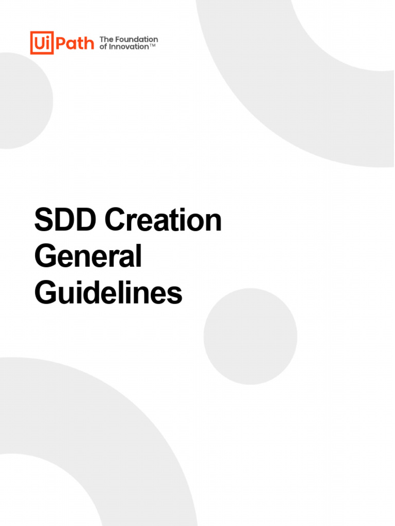 SDD Creation General Guidelines | PDF
