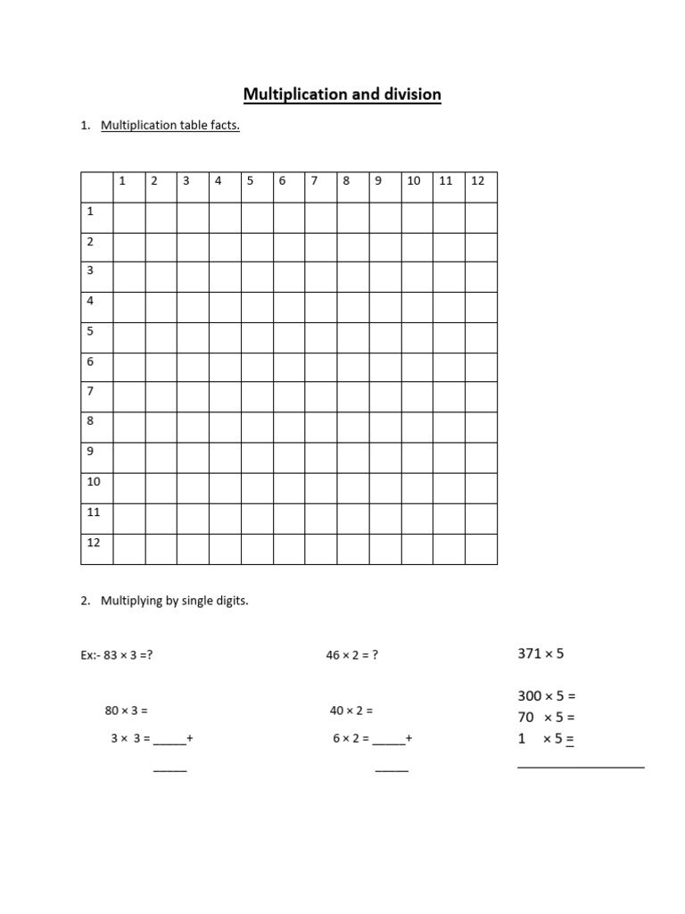 Multiplication and Division, Bodmas | PDF