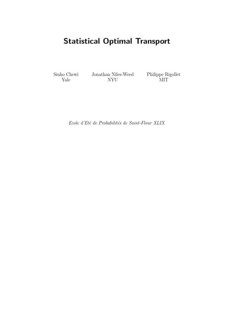 Statistical Optimal Transport | PDF