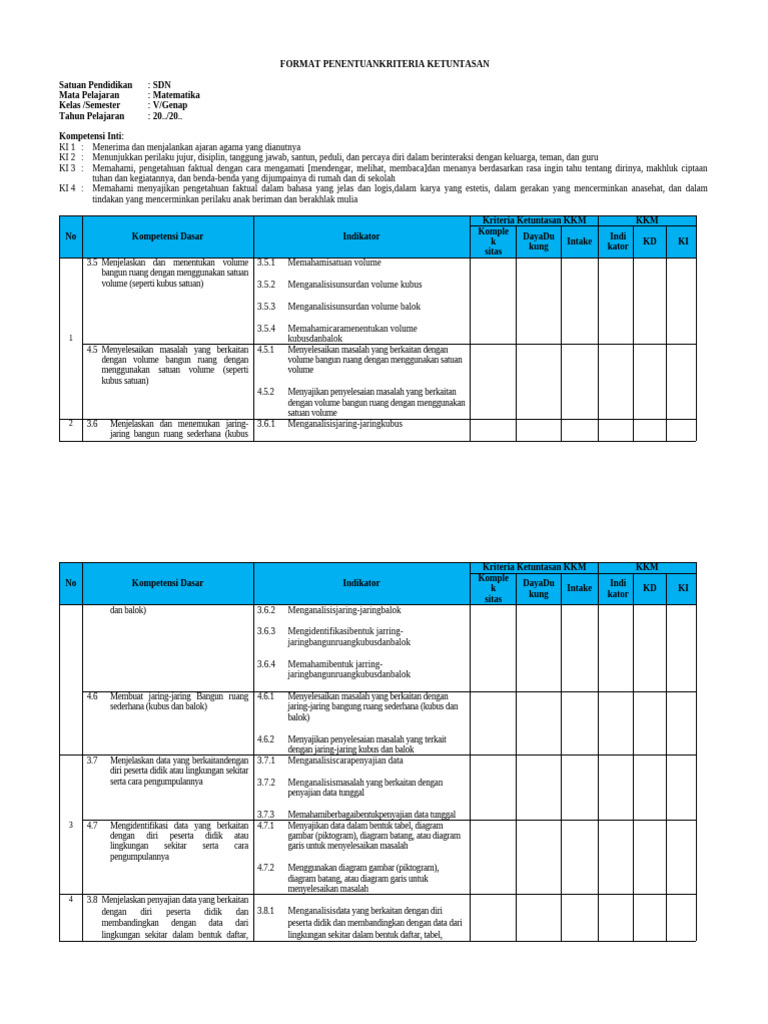 KKM Matematika 5 SEM 2 New | PDF