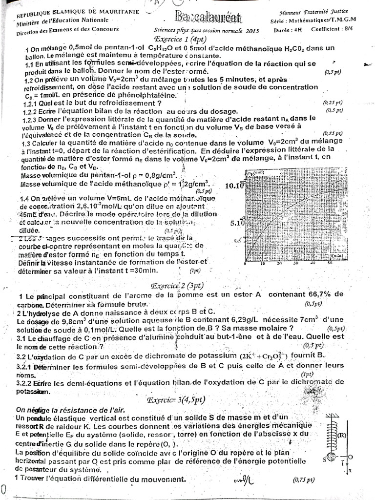 Bac C PC 2015 SN Corrigé | PDF