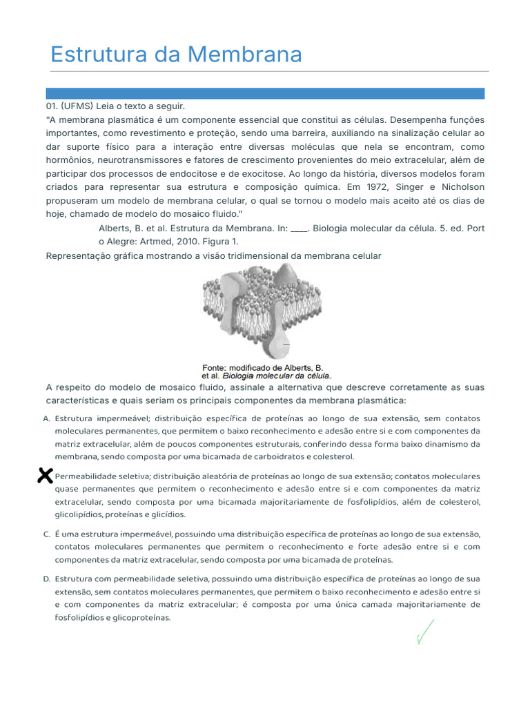 Estrutura Da Membrana | PDF