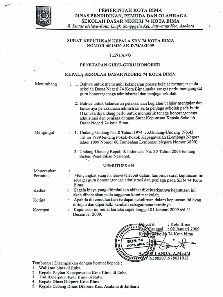 Hartati SK 2009 | PDF