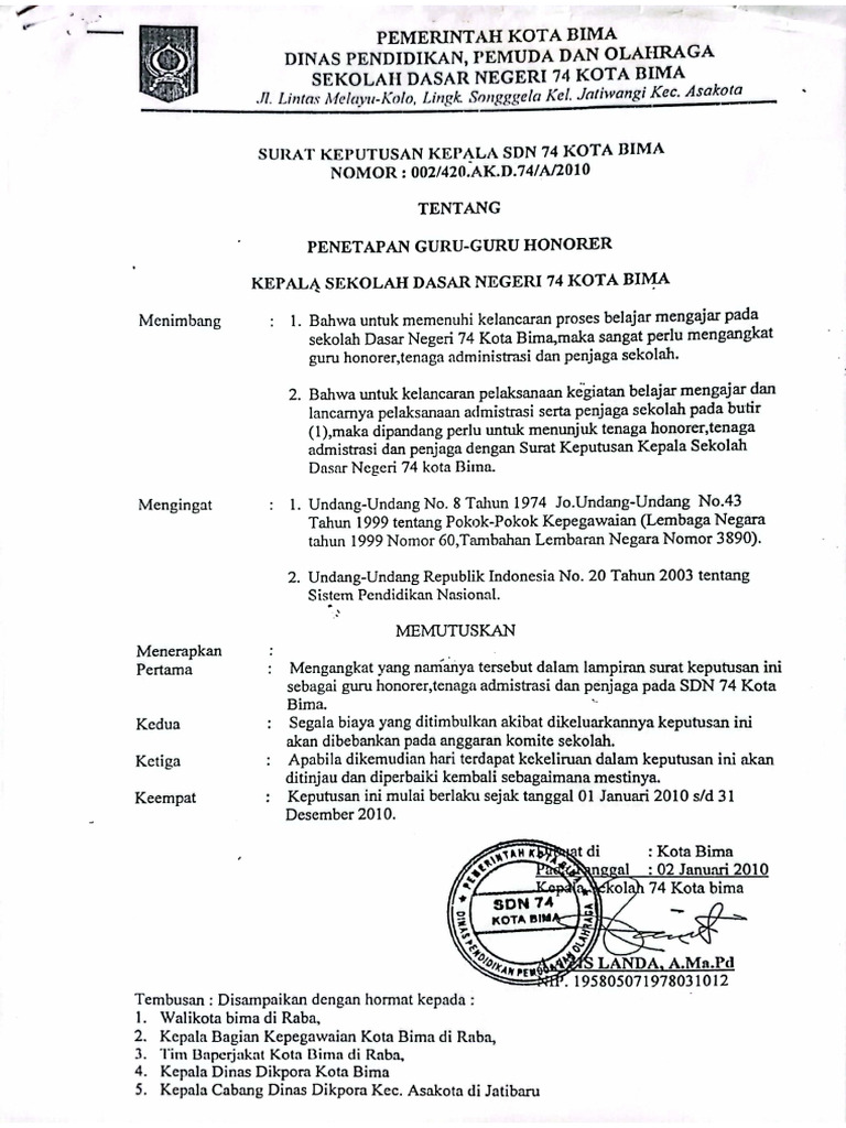 Hartati SK 2010 | PDF