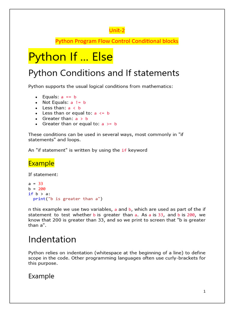 Python Unit 2 | PDF