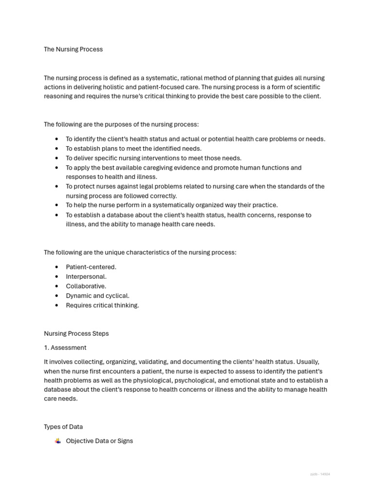 The Nursing Process | PDF