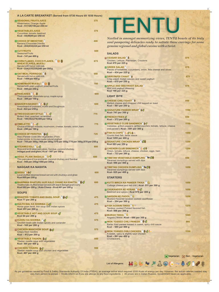 Tentu Menu Card PP Updated | PDF
