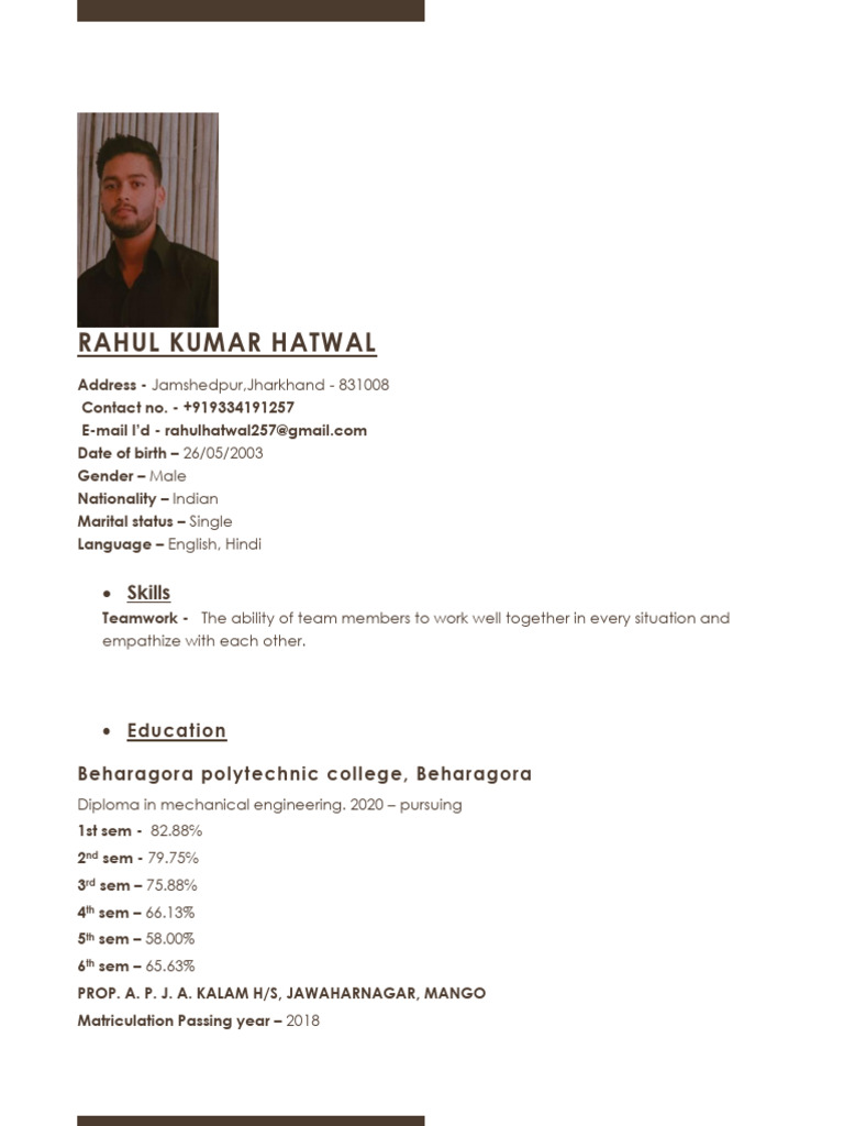 Rahul Kumar Hatwal Updated Resume | PDF