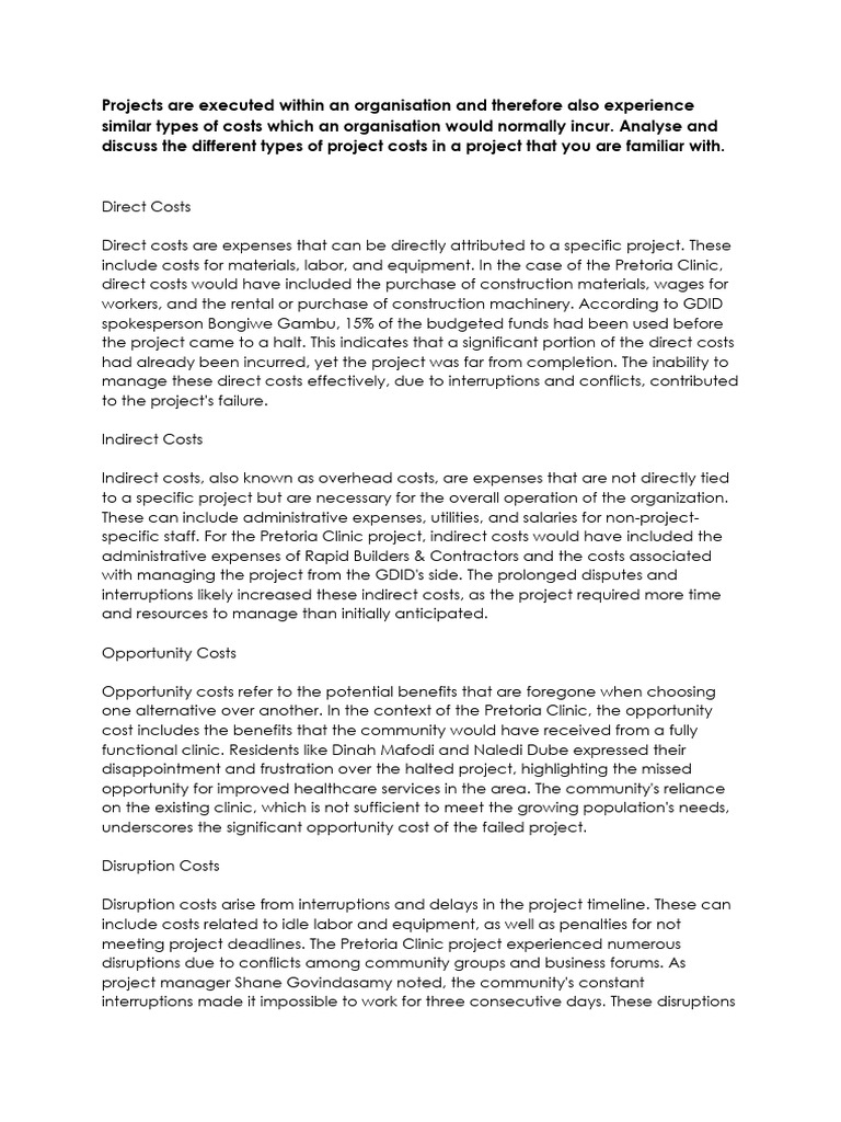 Project Management Costs | PDF