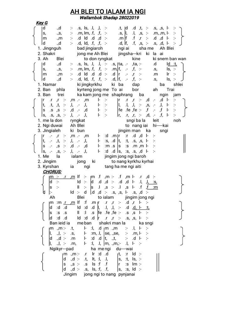 Ah Blei To Ialam Ia Ngi | PDF