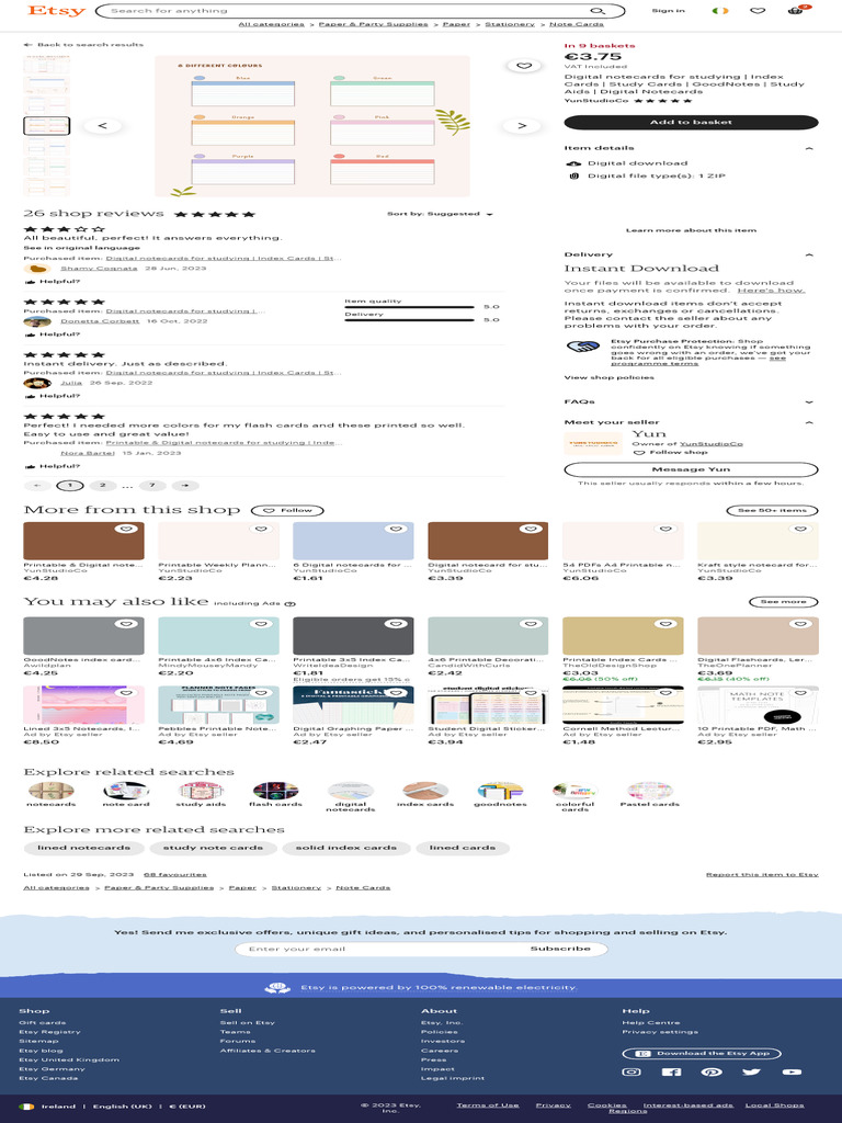 Digital Notecards For Studying Index Cards Study Cards - Etsy Ireland | PDF