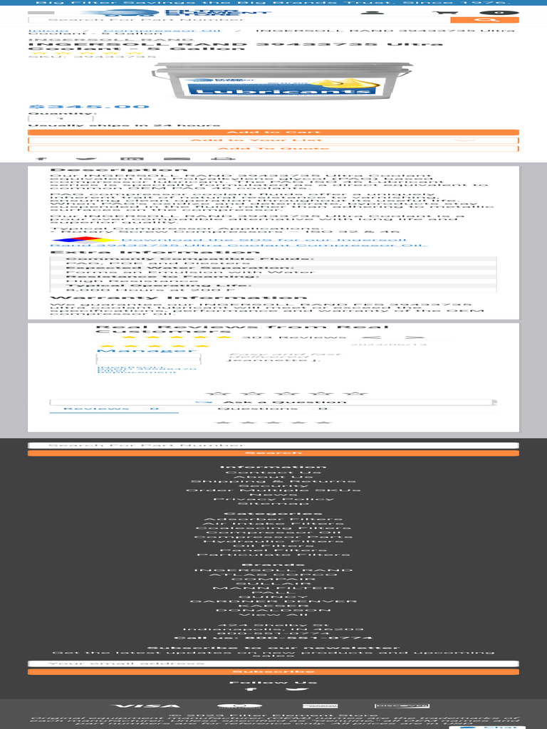 INGERSOLL RAND 39433735 Ultra Coolant Replacement | PDF