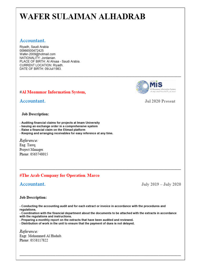 Wafer Suliman CV | PDF