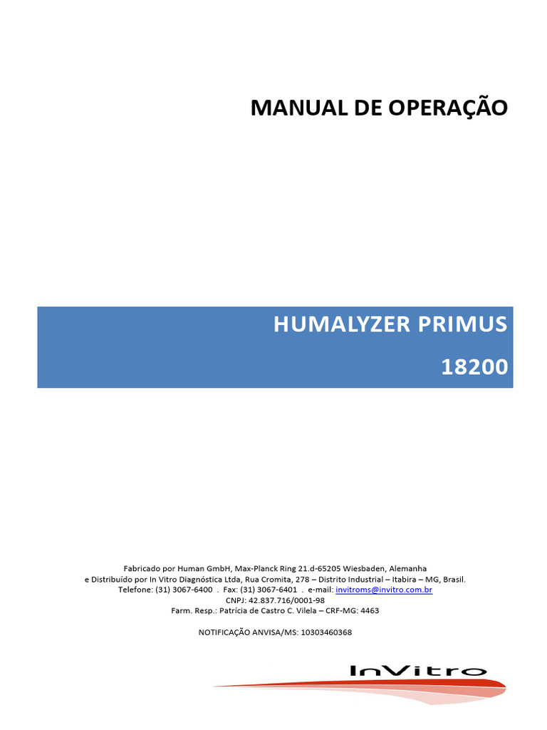 Humalyzer - Primus Operação | PDF