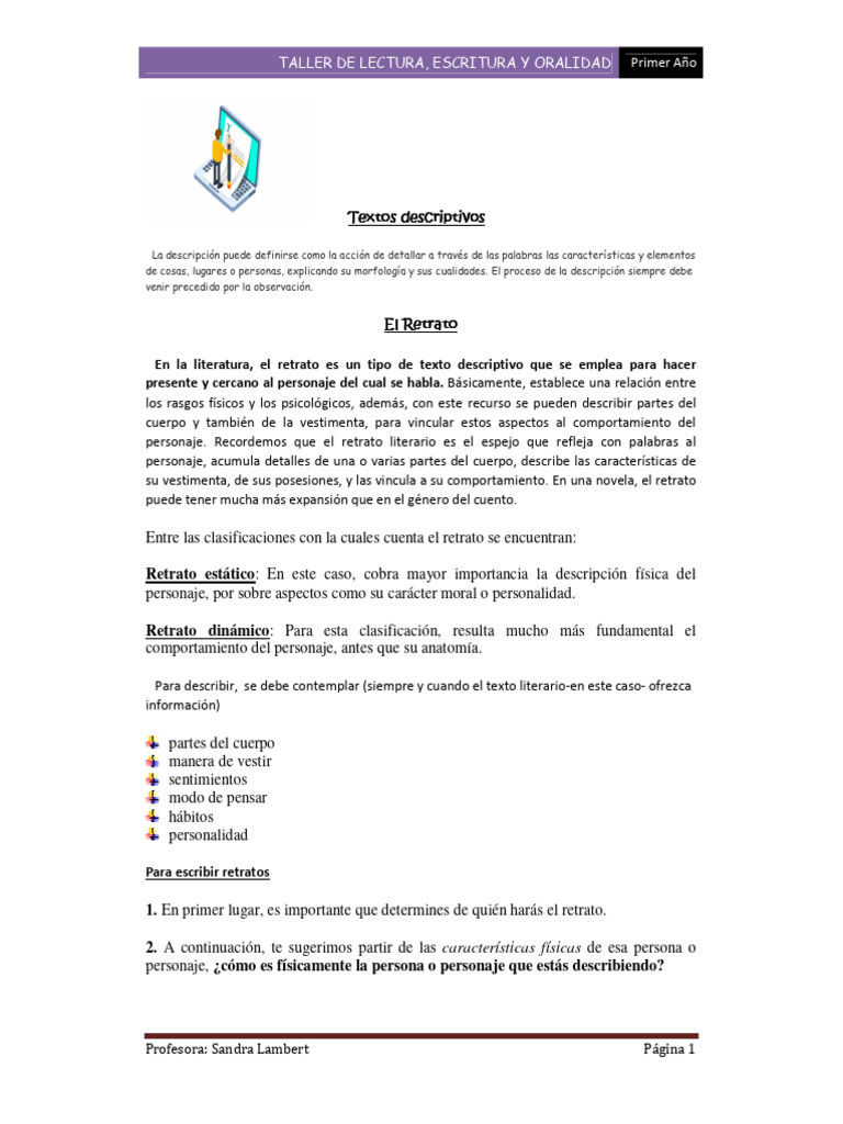 Textos_descriptivos_el_retrato | PDF