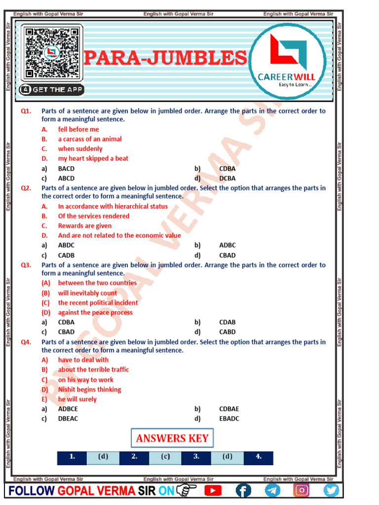 016 Comp Parajumble PDF - Crwill | PDF
