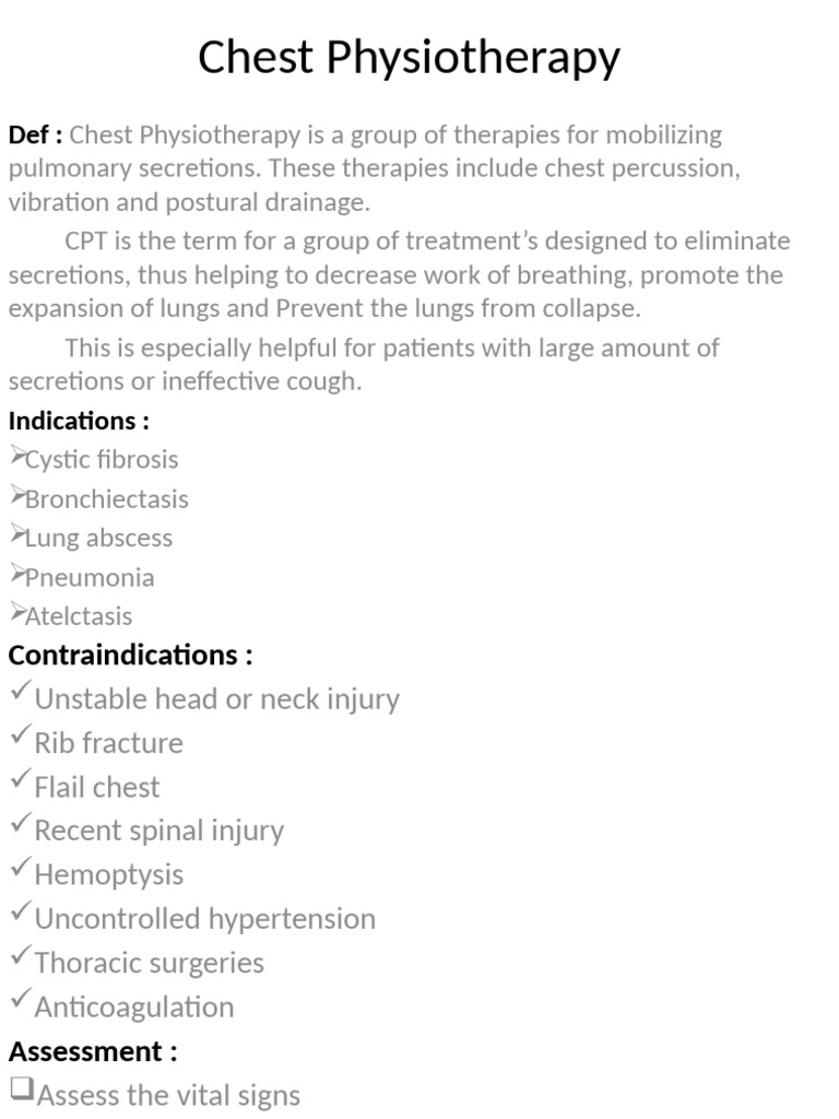 Chest Physiotherapy | PDF