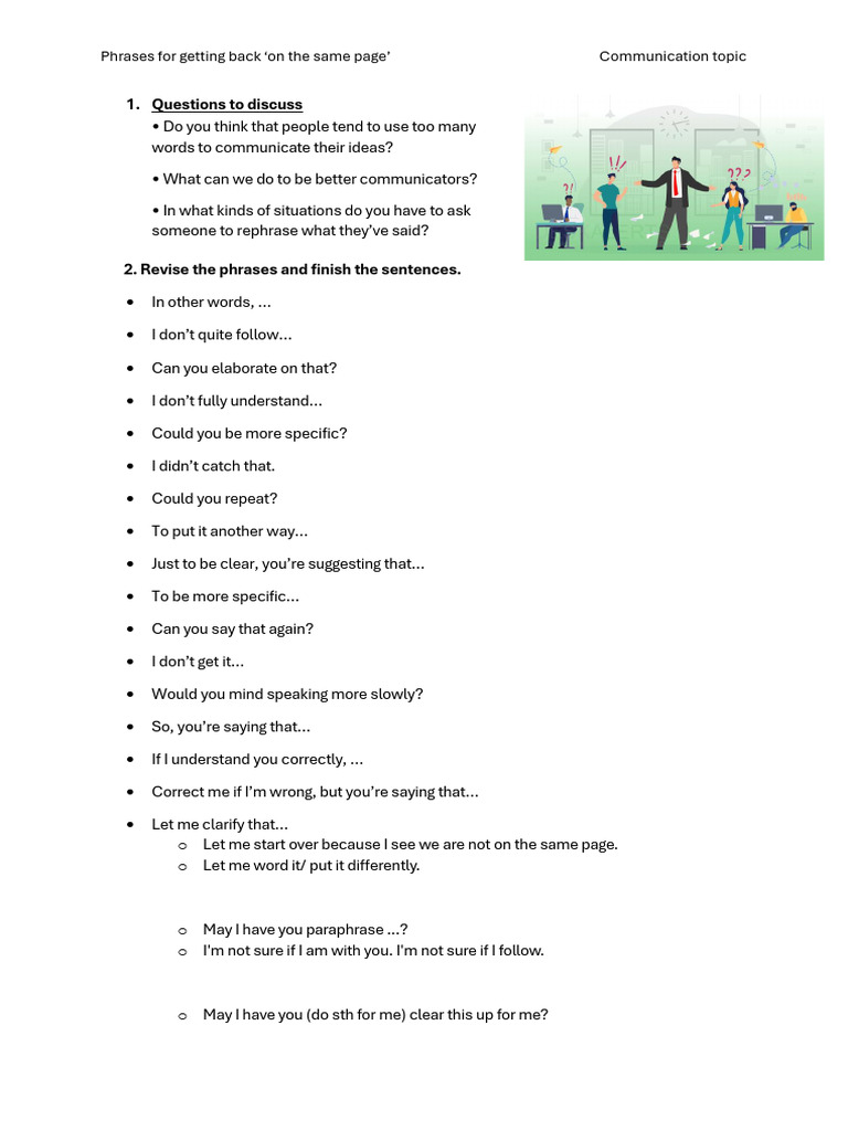 Communication Phrases | PDF