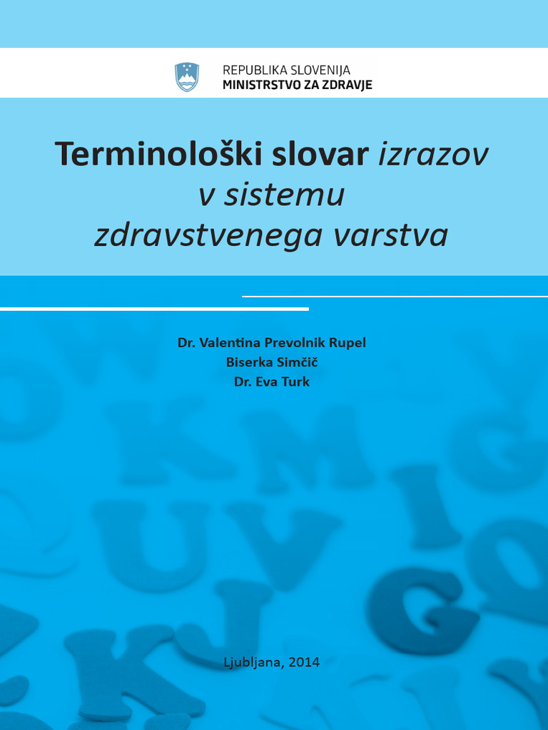 Terminoloski Slovar Izrazov V Sistemu Zdravstvenega Varstva | PDF