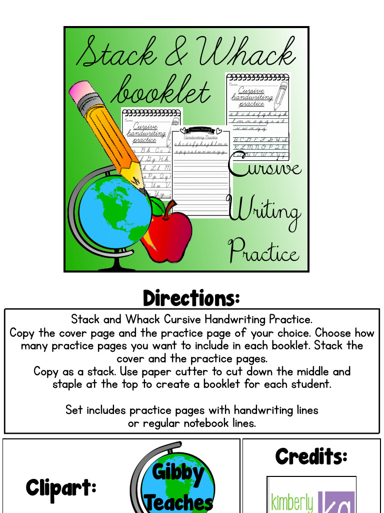 Stack & W Ack Ooklet: Cursive Writing Practice | PDF