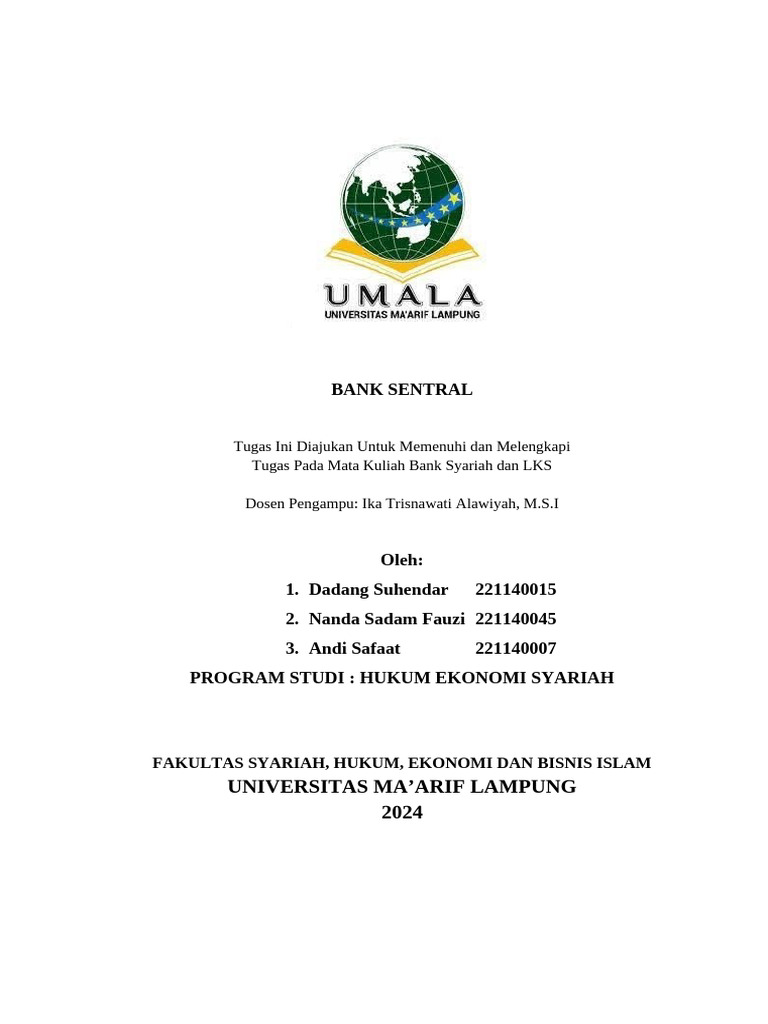 Bank Sentral | PDF | Money | Banking