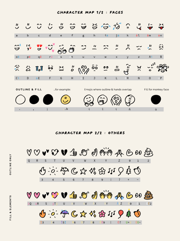 CuteEmoji Font - Character Map | PDF