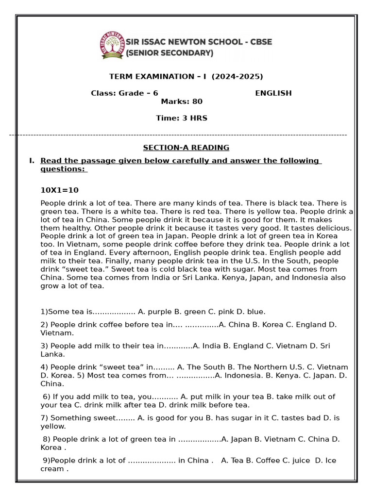 Term Examination I | PDF