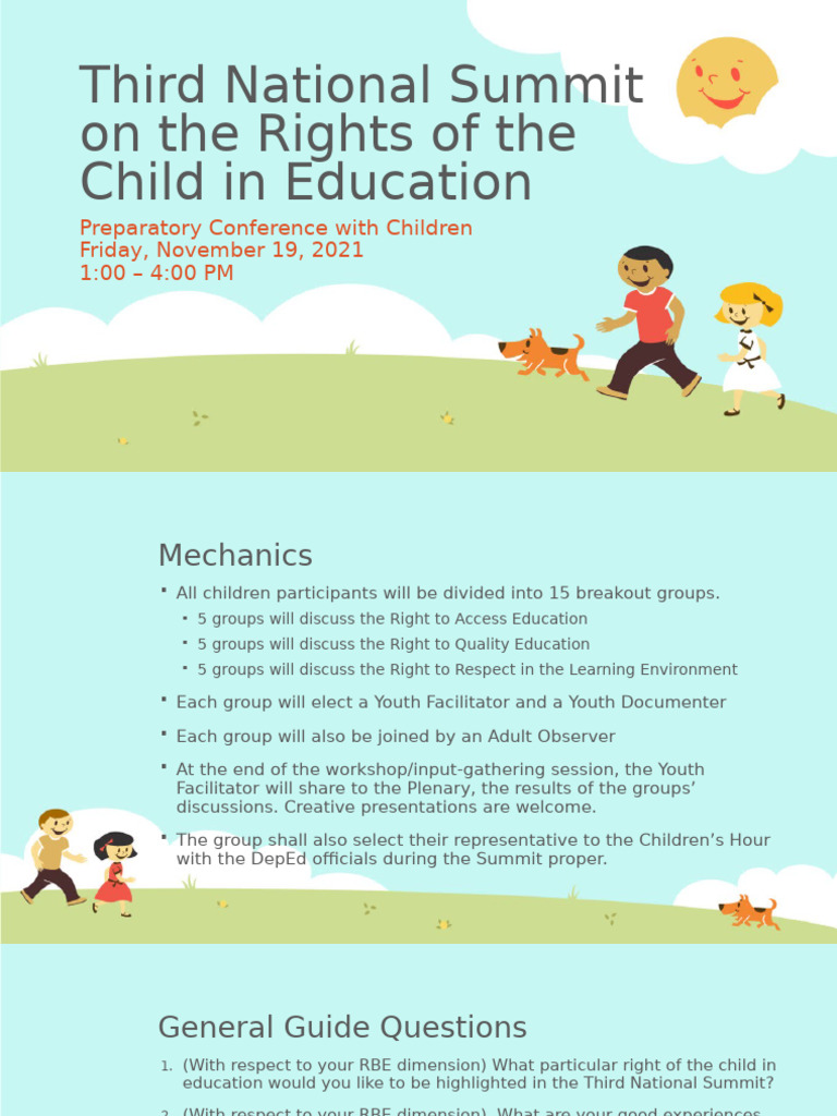 Session Guide - Pre-Summit Conference With Children | PDF