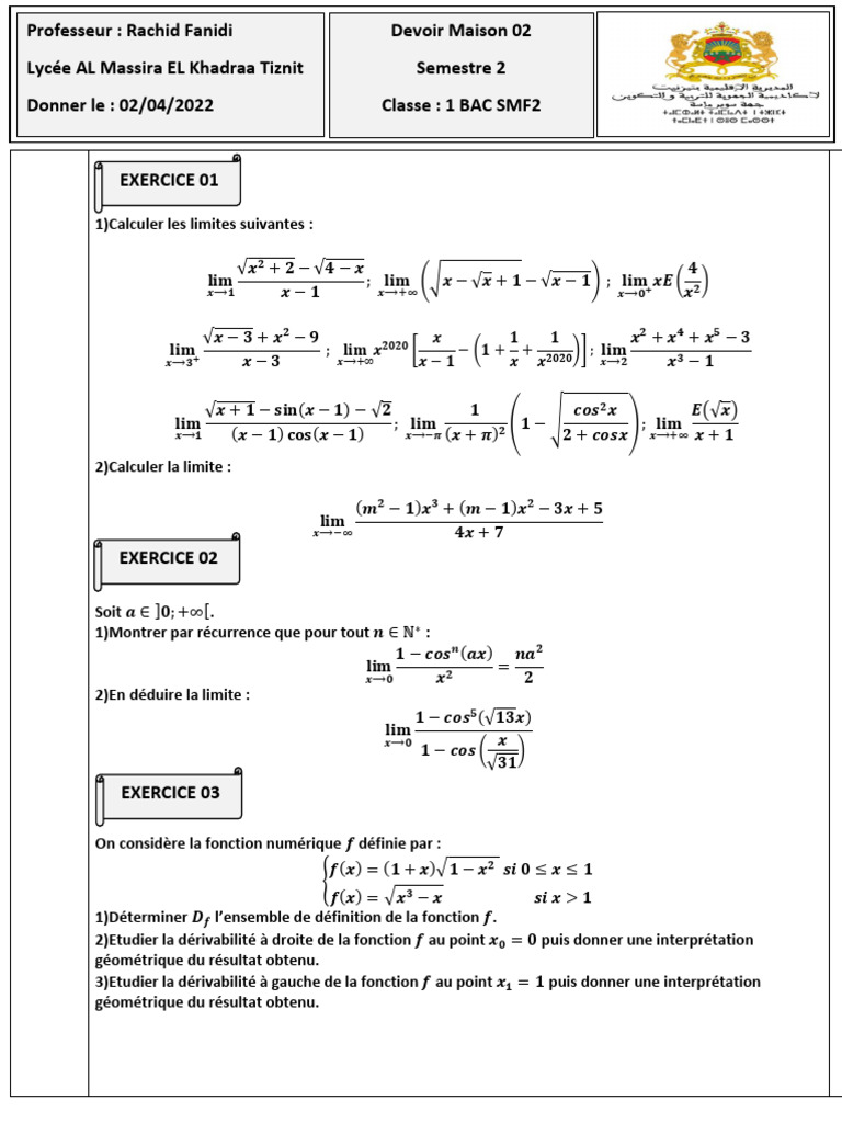 L'ensemble de Définition de La Fonction | PDF