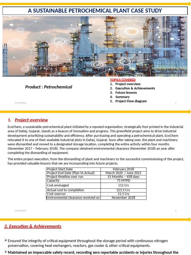 Case Study of A Sustainable Petrochemical Plant | PDF
