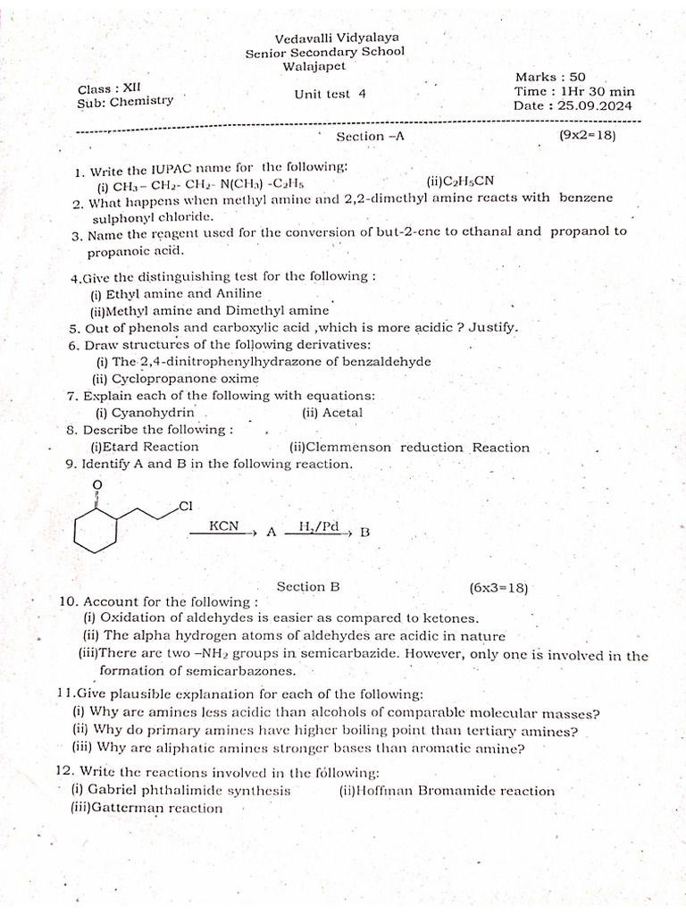 Chemistry Class Xii | PDF