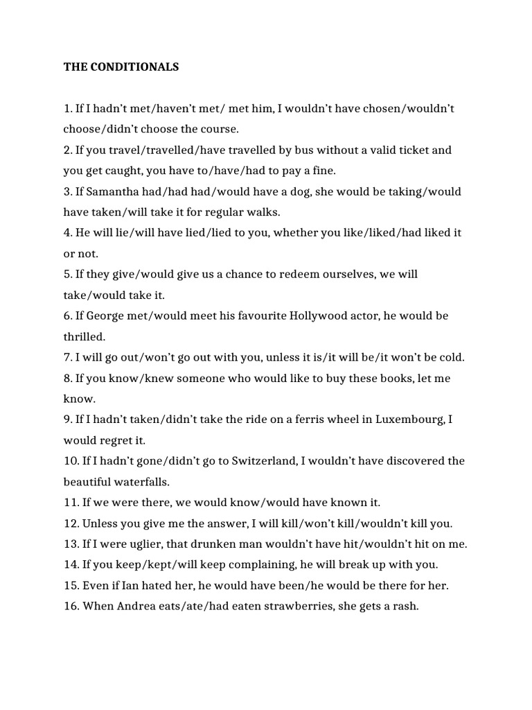 Conditionals Revision | PDF