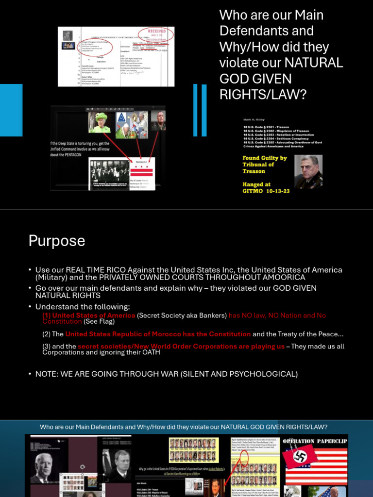 Who Are Our Main Defendants and Why/How Did They Violate Our NATURAL ...