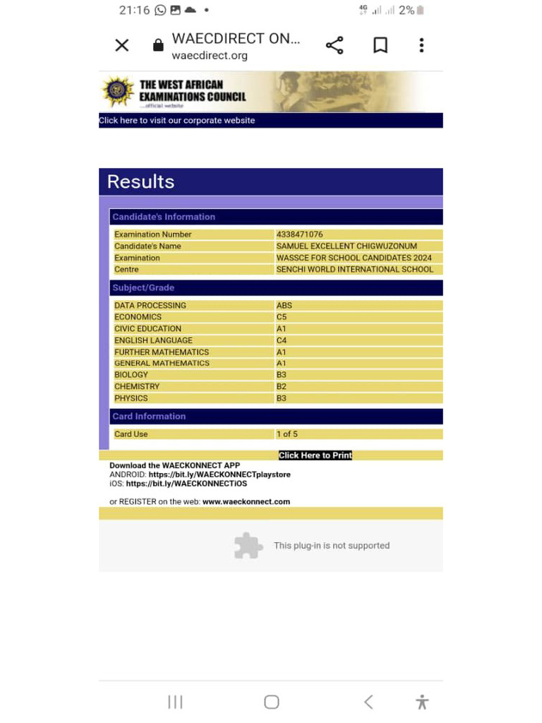 Wassce Result NG | PDF