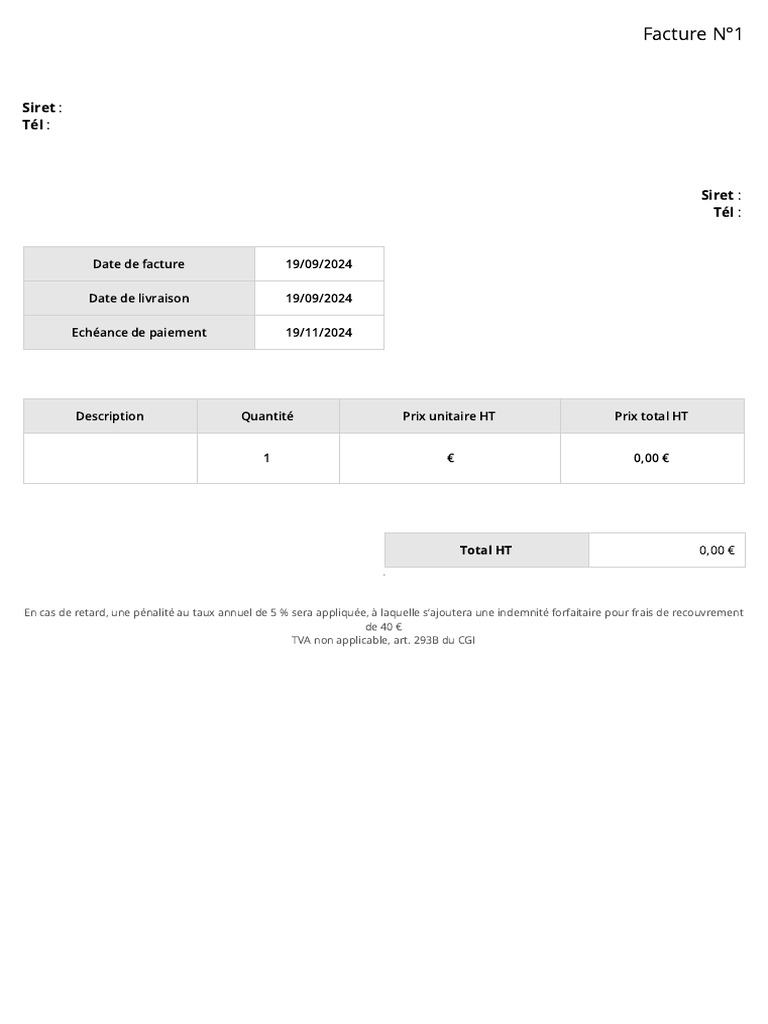 Facture N°1 | PDF