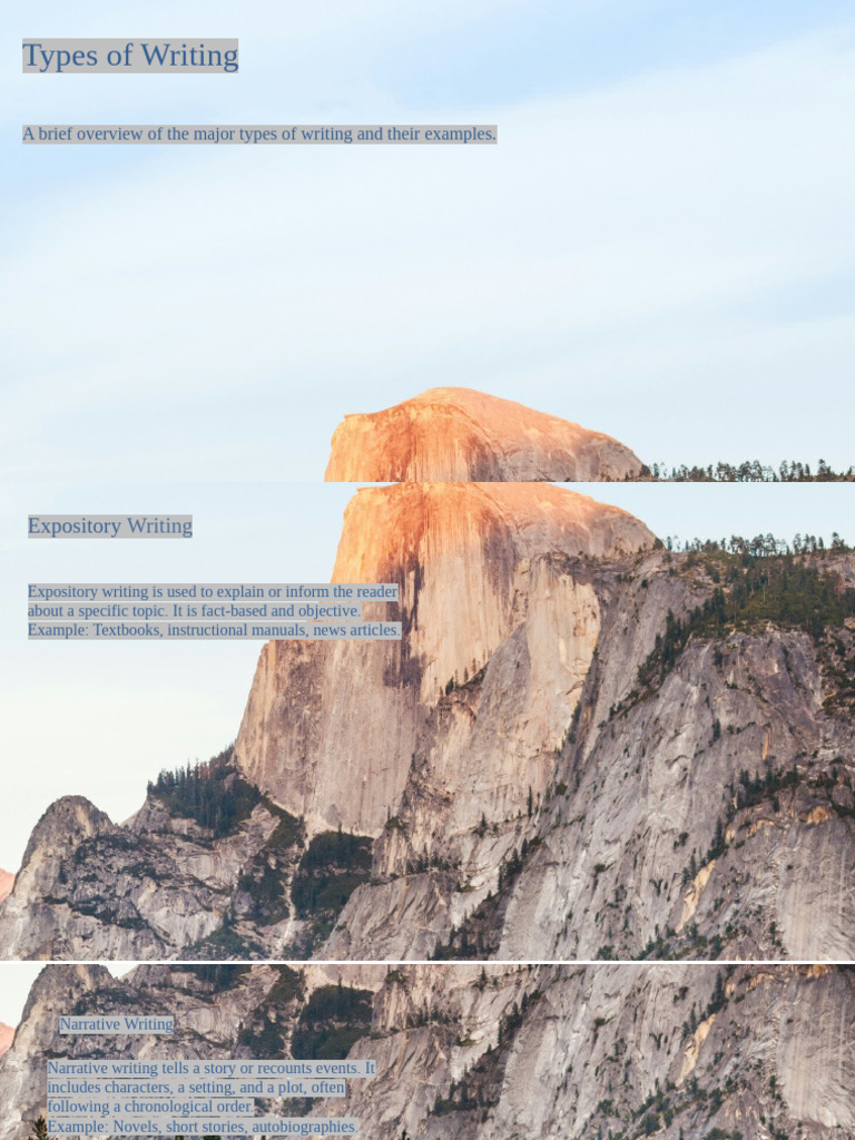 Types of Writing | PDF