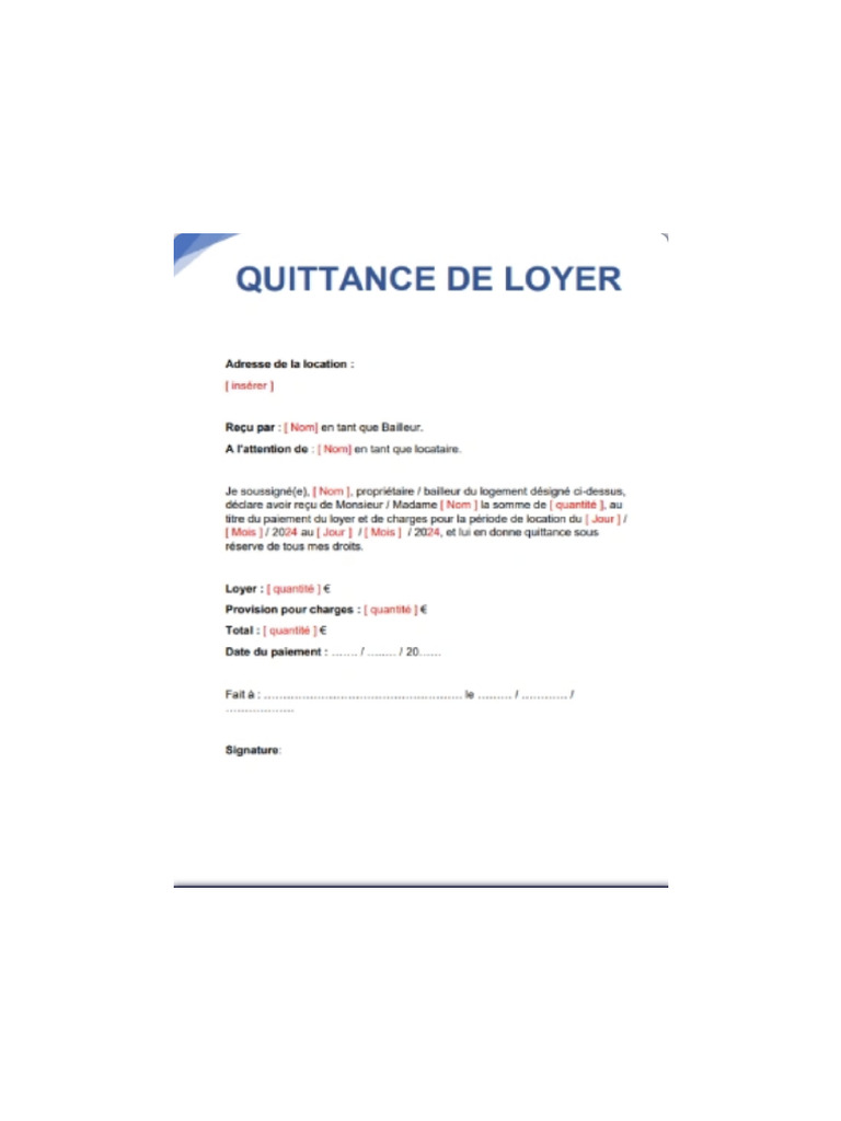 contrat quittance 3 | PDF