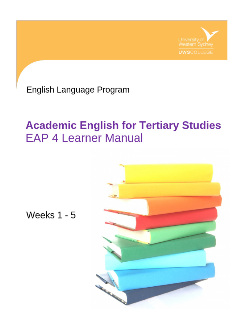 EAP 4 Weeks 1-5 Learner Manual 2022 | PDF
