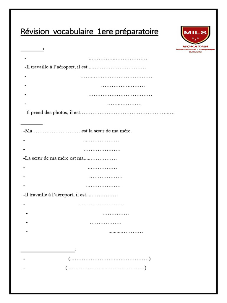 revision vocabulaire 1ere prepa unite 1.2.3 | PDF