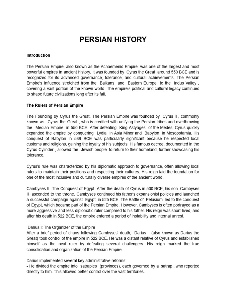 Persian 20 History 7 C20 WH1 | PDF | Achaemenid Empire | Social Science