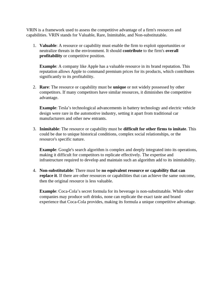 VRIN Framework | PDF