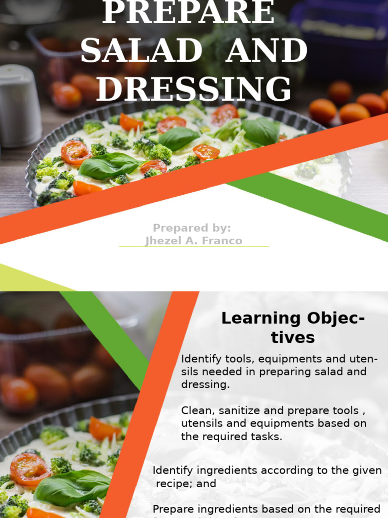 Lesson 3 Salad and Dressing | PDF