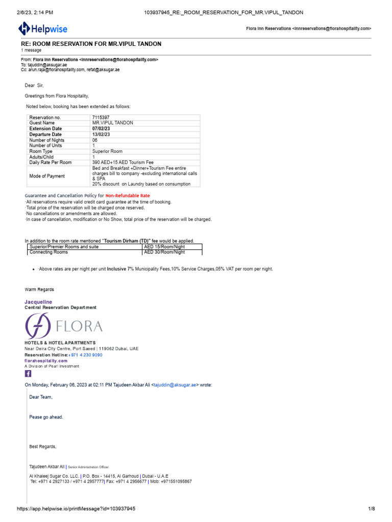 INV 24407 Booking 2 | PDF