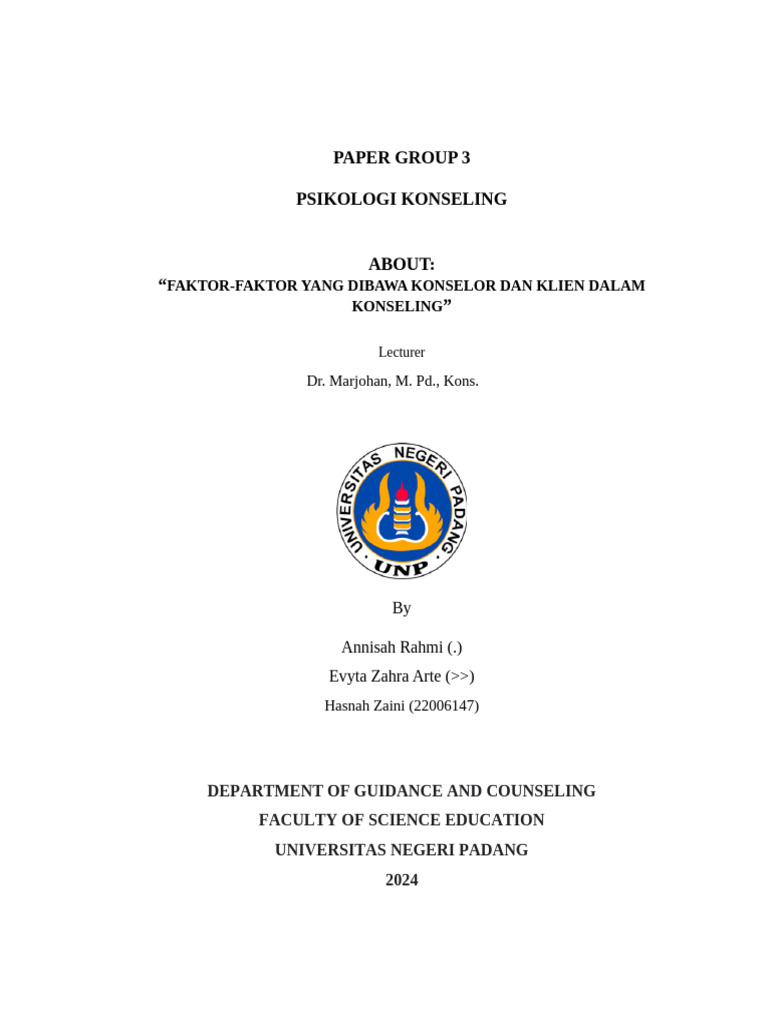 Makalah Kel 3 Psi. Konseling | PDF
