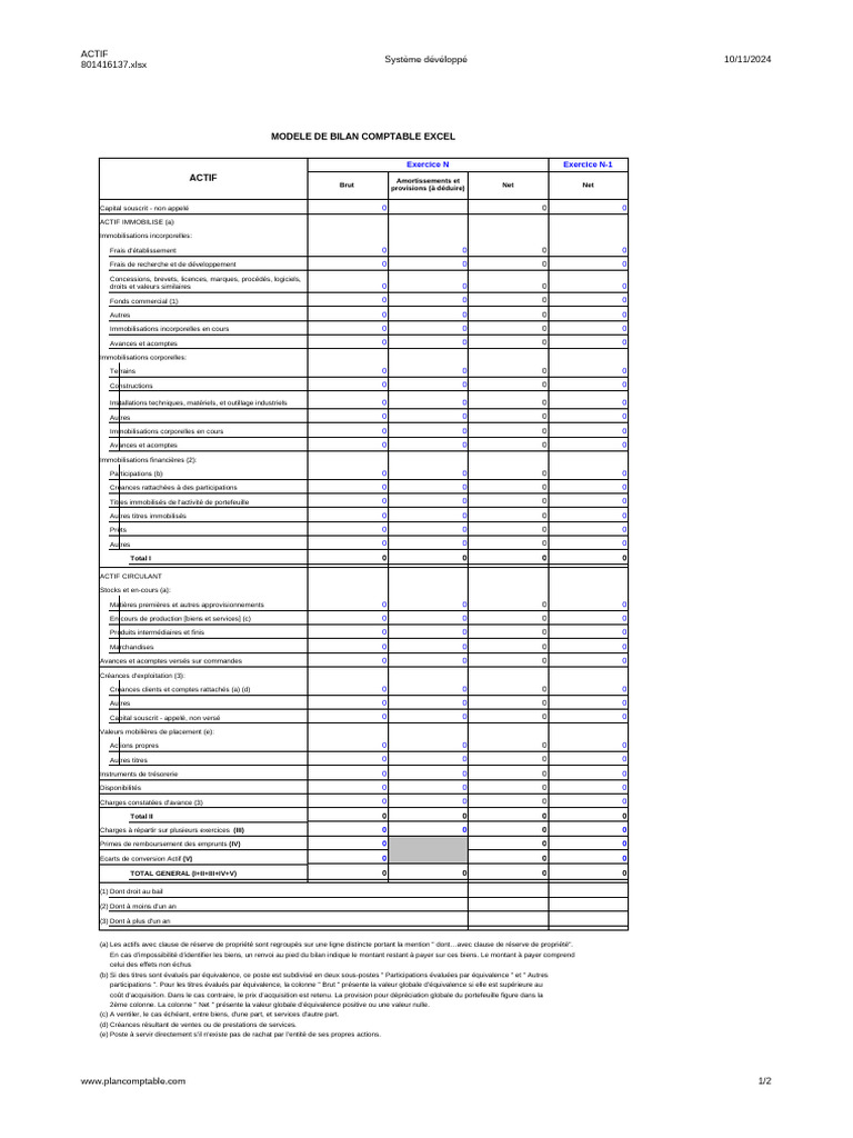 modele-bilan-comptable-excel | PDF
