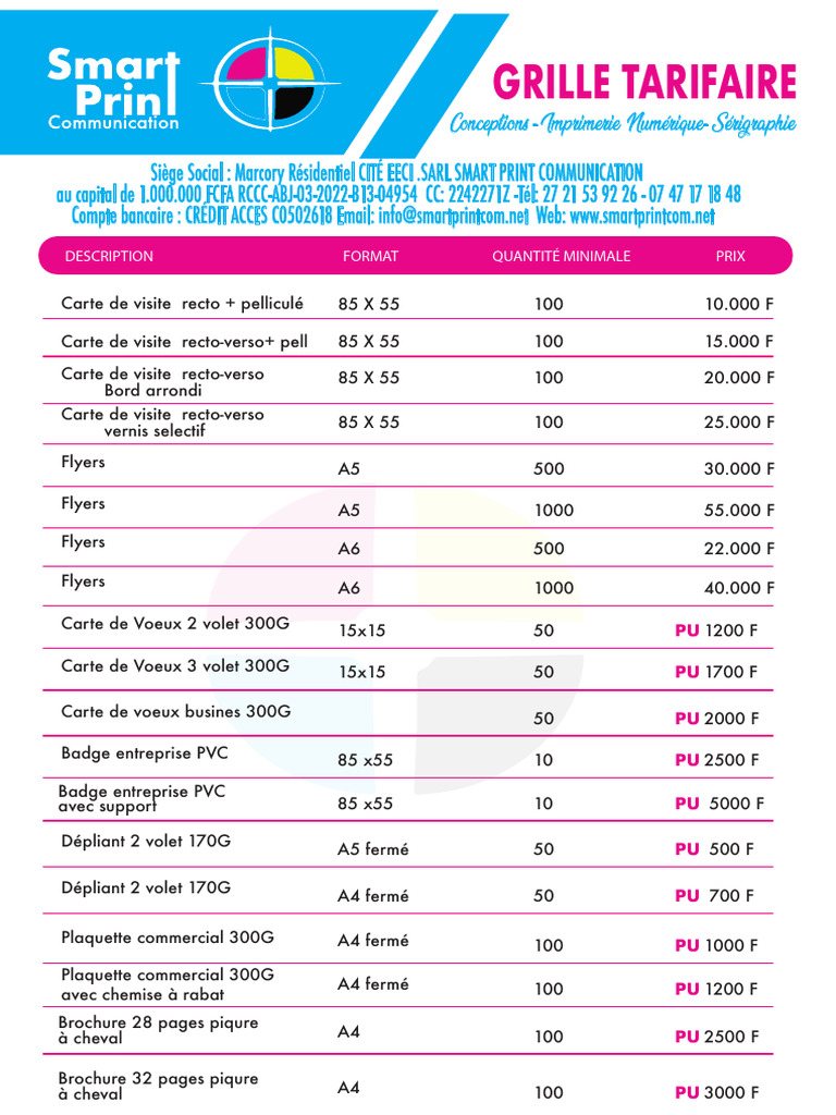 Grille Tarifaire | PDF