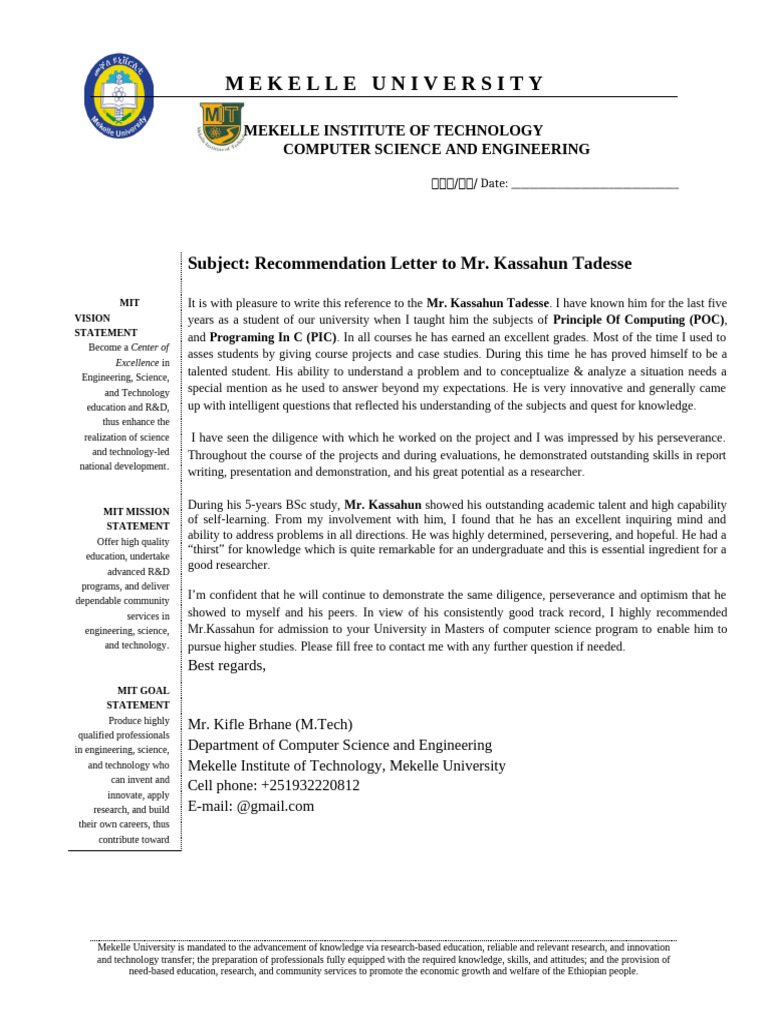 CSE Recom Mebrat | PDF