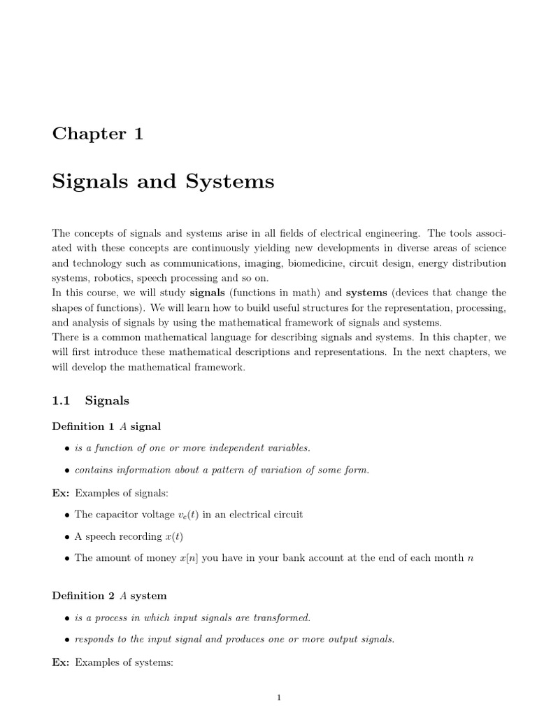 Ee301 Chapter1 | PDF