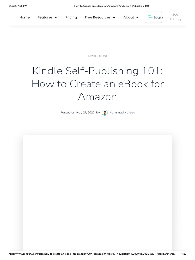 How To Create An Ebook For Amazon - Kindle Self-Publishing 101 | PDF